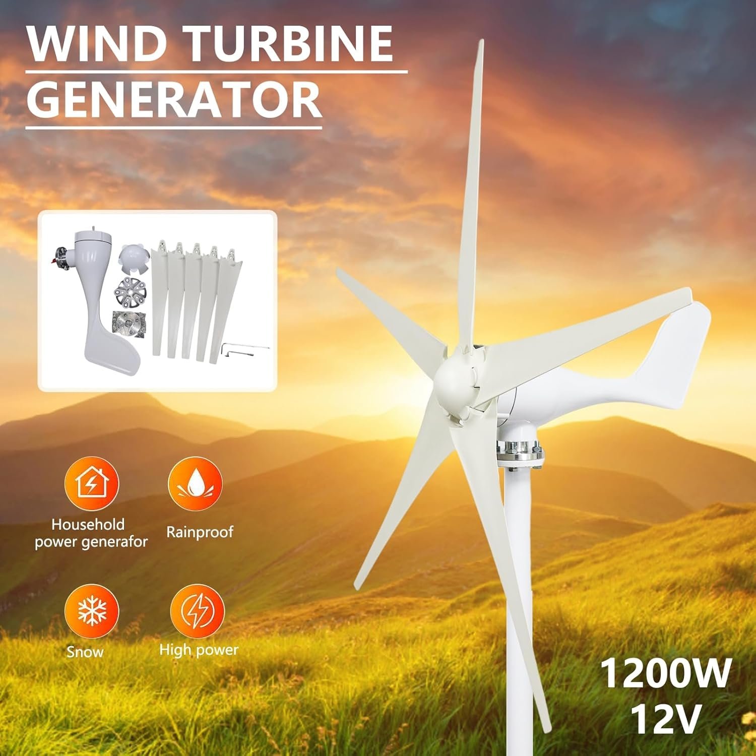 Wind Turbine 1200W 12V" review - Top Outdoor Generators: Reliable Power ...